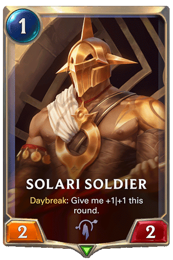 Solari Soldier :: Legends of Runeterra Card :: RuneterraFire